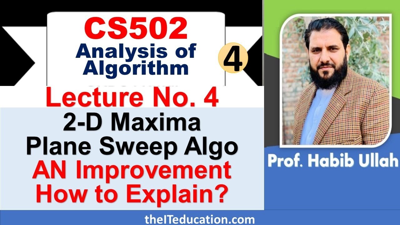 Cs502 Short Lectures 4 Running Time Analysis Of Plane Sweep Maxima Algorithm Youtube 3053