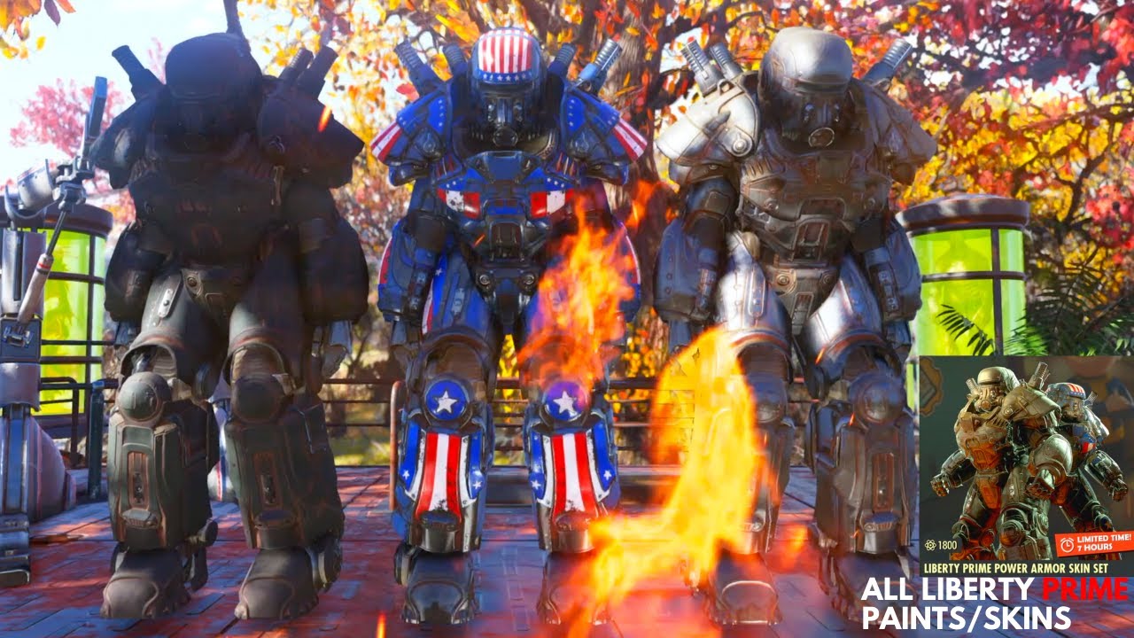 All Liberty Prime Power Armor Skin Set Wrapped Present Loot Bag - YouTube