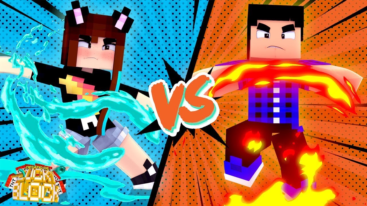 FOGO 🔥 VS ÁGUA 🌊! - Minecraft: Desafio de Lucky Block - YouTube