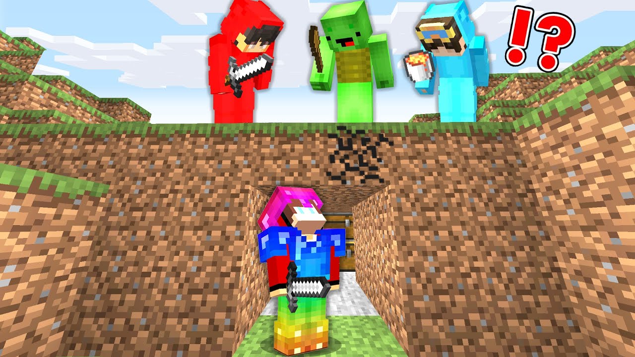 OVERPOWERED Speedrunner vs 3 Hunters Nico and Cash vs JJ and Mikey in ...