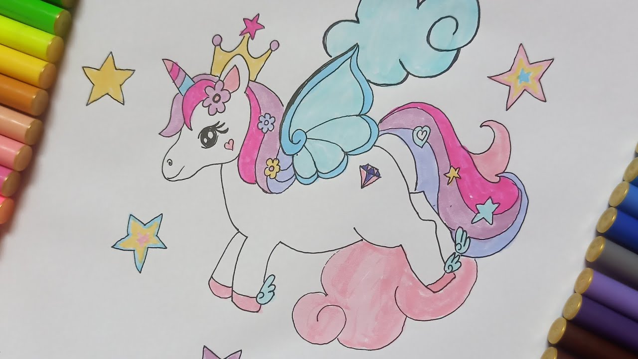 Unicorn drawing for kids | How to Draw Unicorn for Toddlers | step by ...