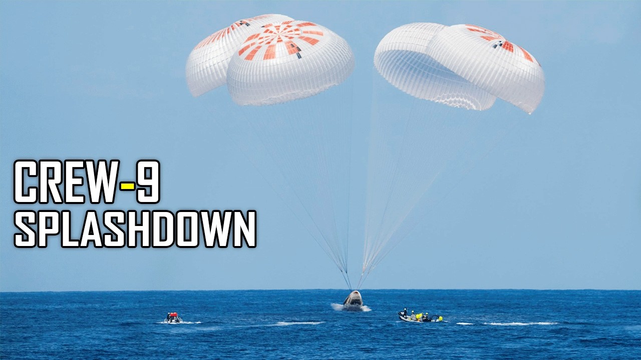 NASA's SpaceX Crew-9 Re-Entry and Splashdown | Full splashdown and ...
