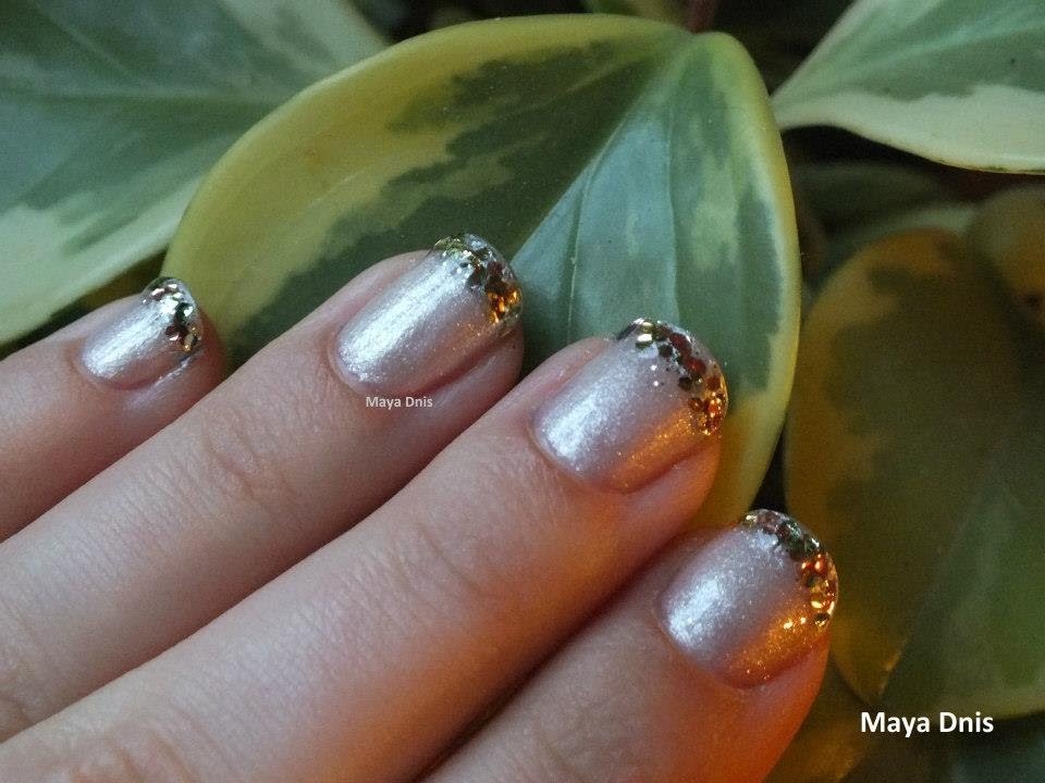 French pailletée chic et simple pour débutants - Glitter Nail art - YouTube