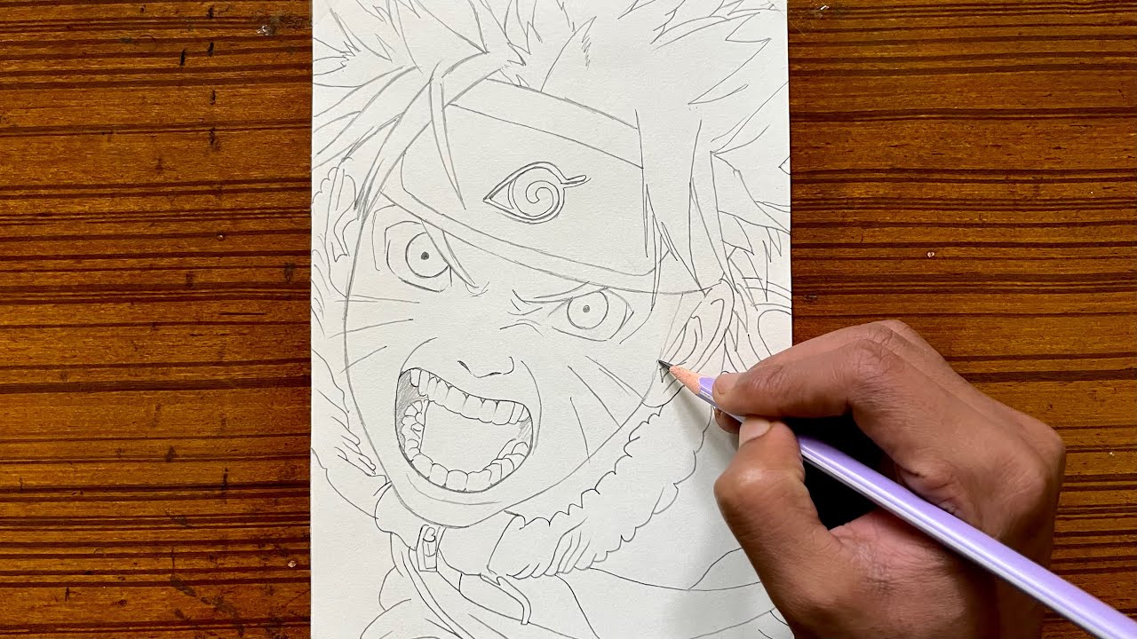 how to draw angry naruto with doms pencil | anime characters drawing ...