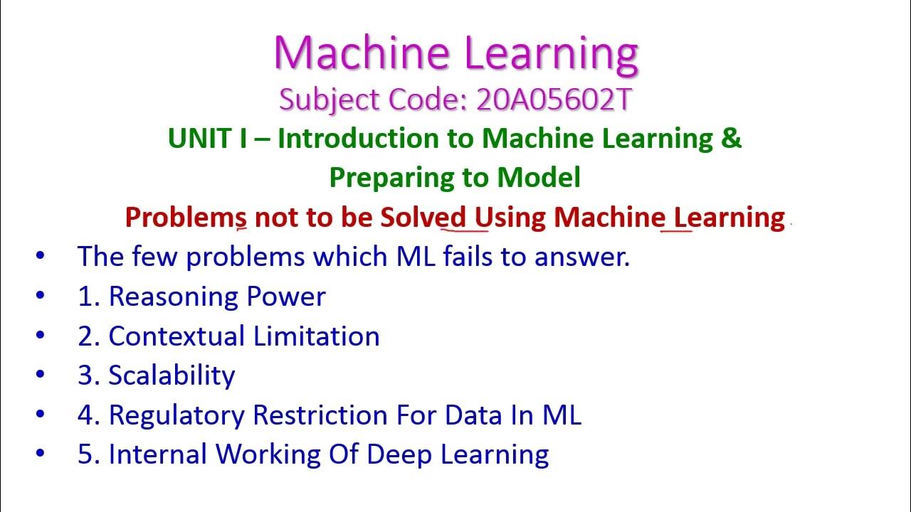 PROBLEMS NOT TO BE SOLVED USING MACHINE LEARNING-Machine Learning ...