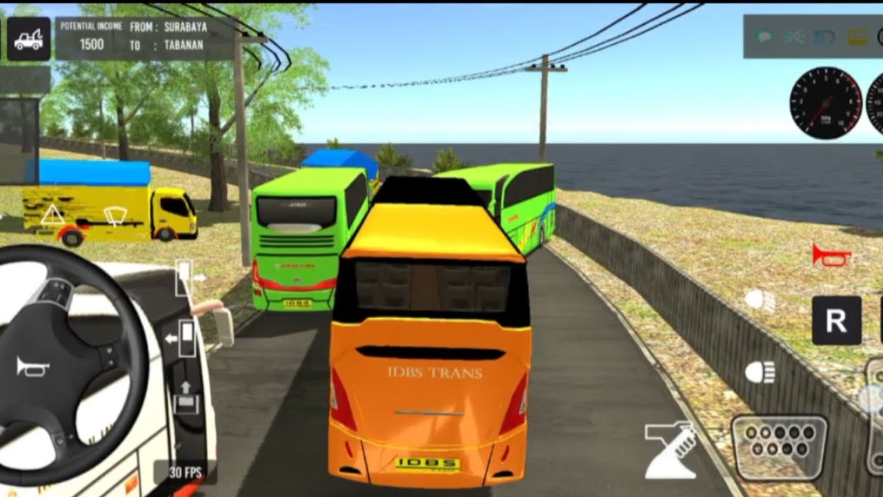 IDBS Bus Driver Simulator - BusIndonesia Driving Jalan Lintas Sumatra - Android GamePlay - YouTube