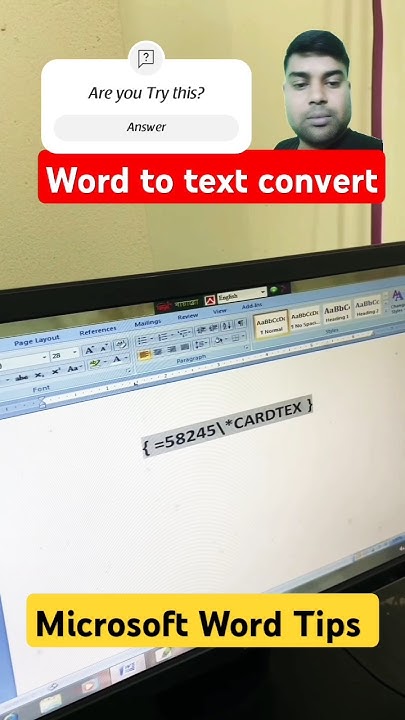 Word to text convert in MS Word !! Are you trying these tips? #msword # ...