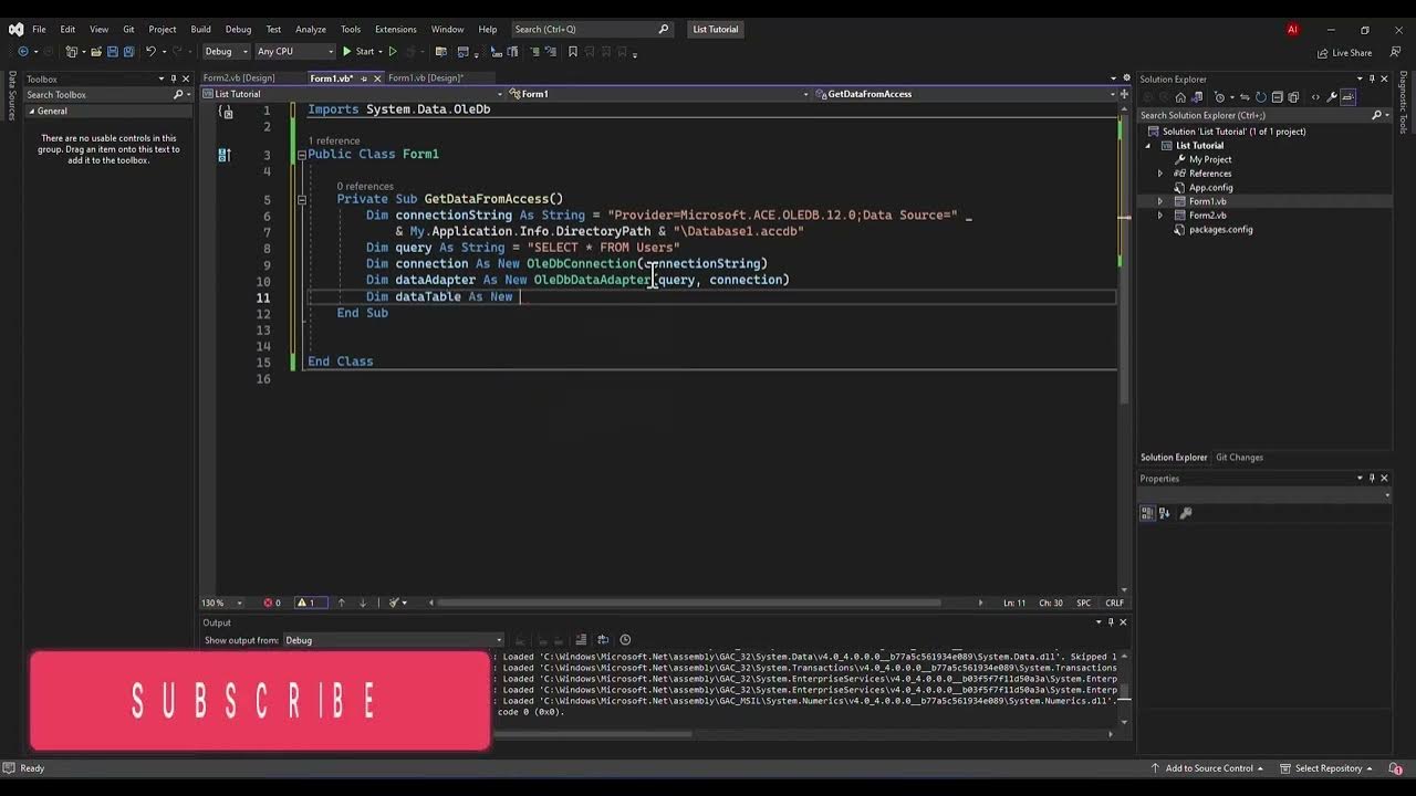 Fetch Data from Access into DataGridView in VB NET - YouTube