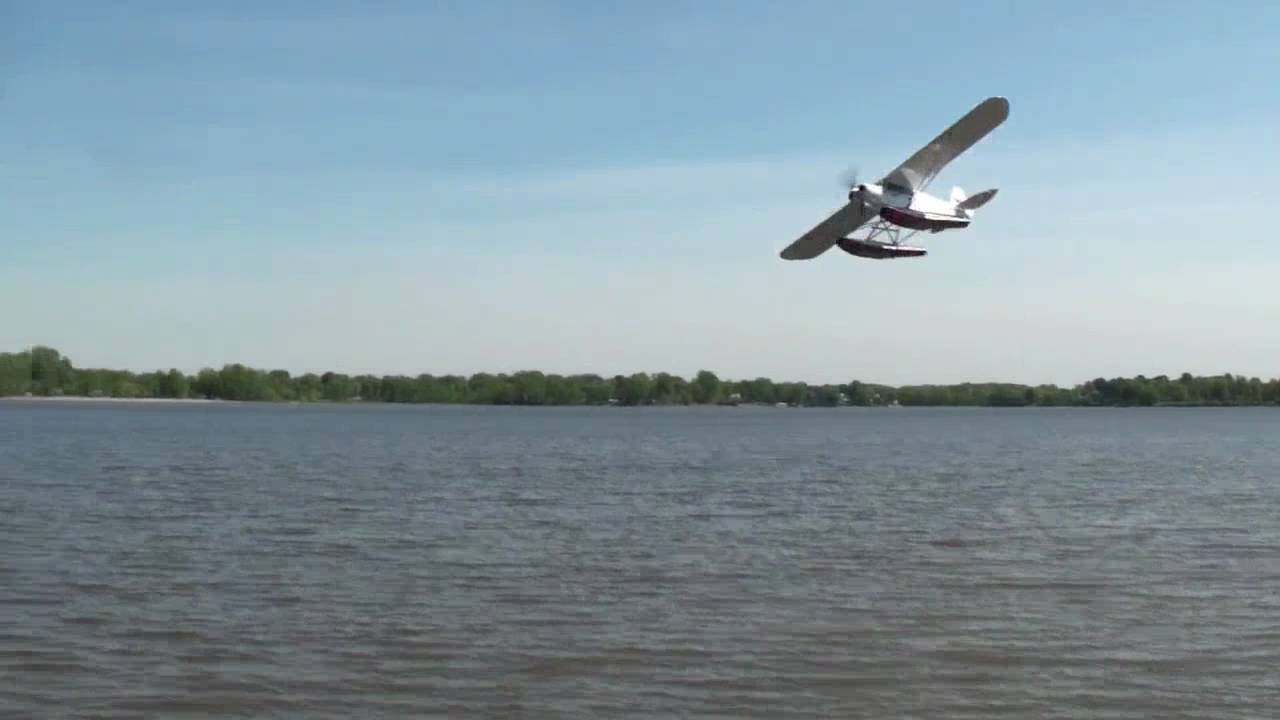 Olibuilt Super Cub (Experimental Wag Aero) bush plane flying on floats ...