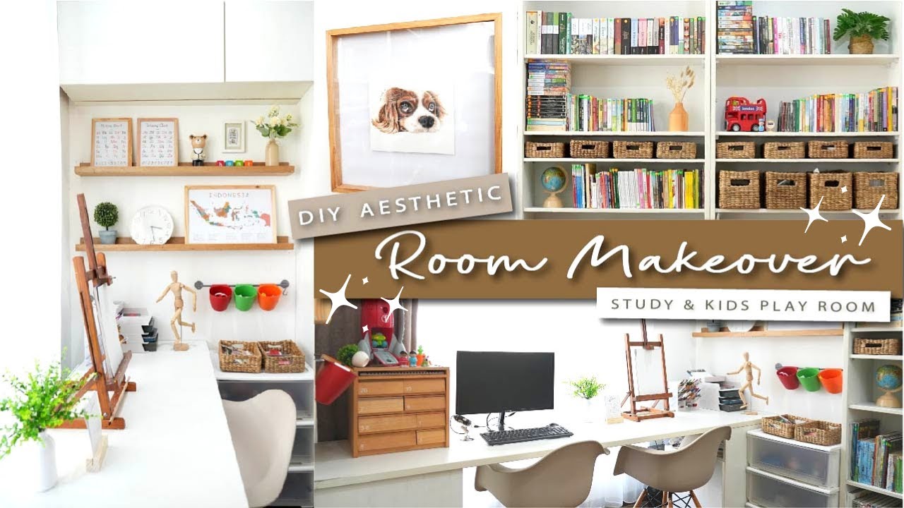 DIY RUANG BELAJAR ANAK | Study Room | Kids Play Room | Interior ...