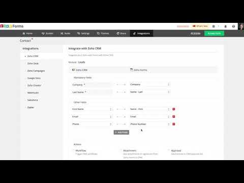 Zoho Forms : Zoho CRM Integration - YouTube
