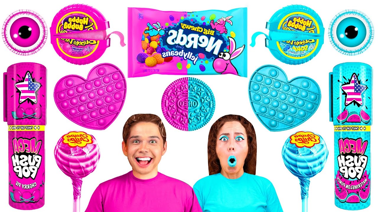 Pink Food vs Blue Food Color Challenge | Funny Situations by MeMeMe ...