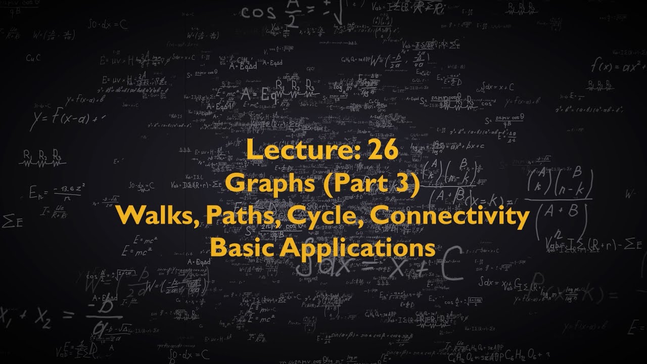 Discrete Mathematics Cs210 Lecture 26 Graphs Part 3 Walks Paths Cycle Connectivity