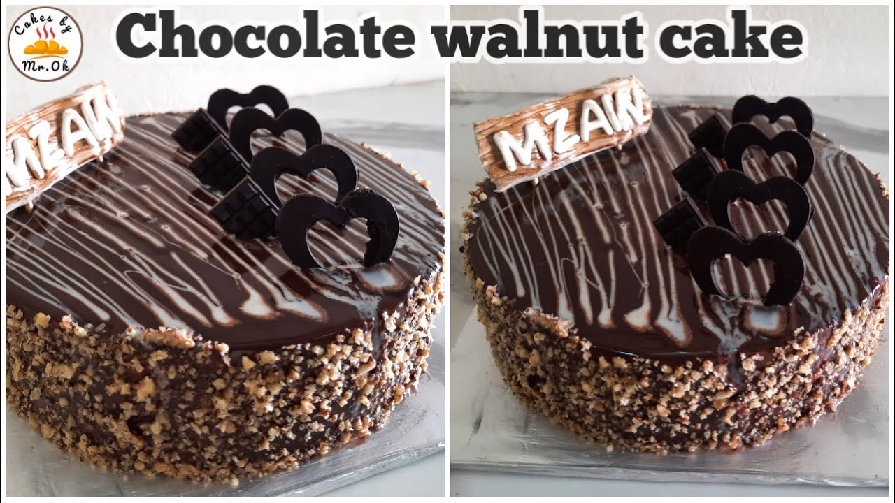 Chocolate walnut birthday cake decoration | Chocolate decoration - YouTube