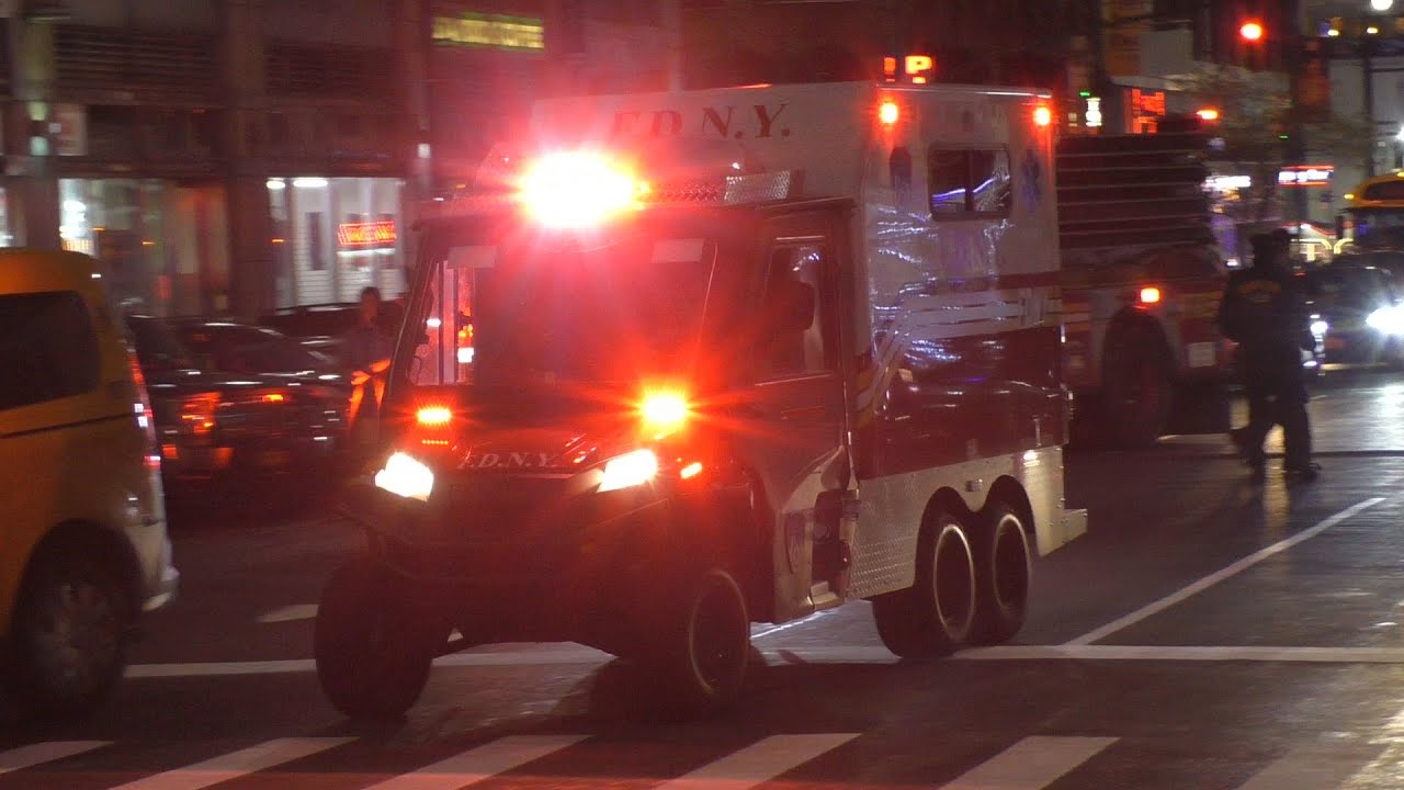 [Mini Ambulance] FDNY EMS Polaris Gator responding on 8th Avenue - YouTube