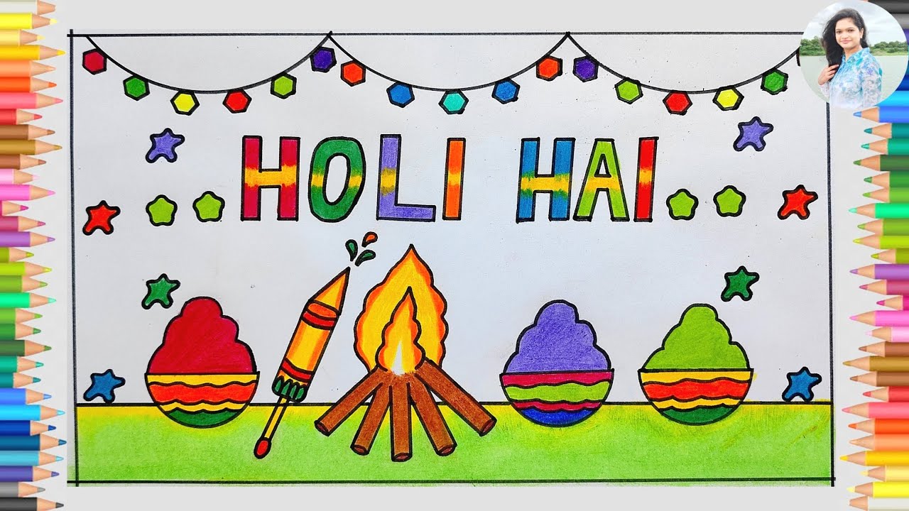Holi Special Drawing Easy | Holi Festival Drawing Easy | Happy Holi ...
