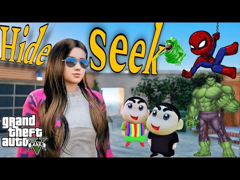 Hide and Seek Challenge | Shinchan vs Friends! #gta5 #gta #shinchan #gta5mods