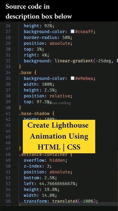 Create Lighthouse Animation Using HTML | CSS - YouTube