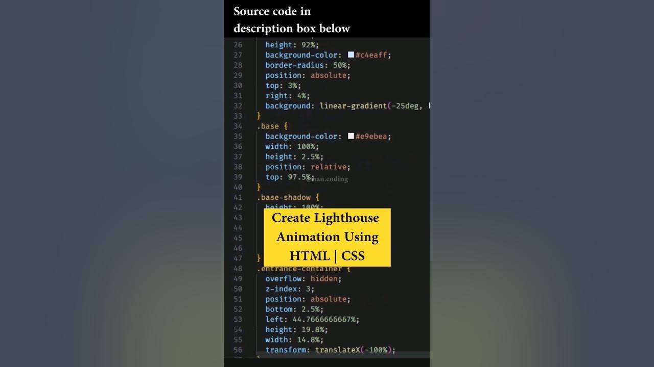 Create Lighthouse Animation Using HTML | CSS - YouTube