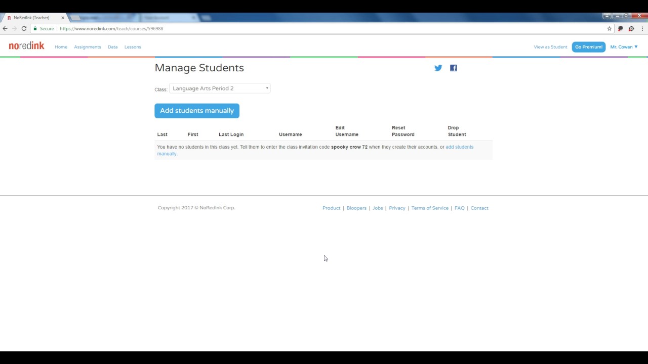 NoRedInk: Set up an Account and Add a Class as a Teacher - YouTube
