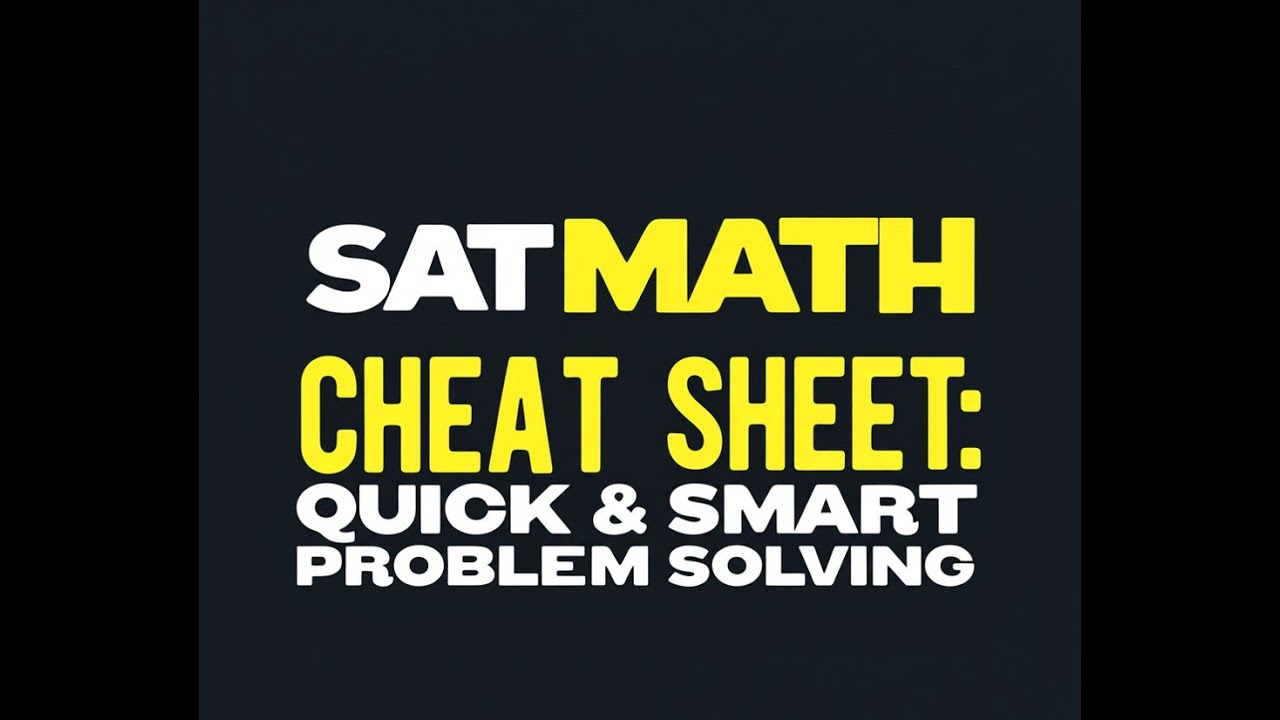 SAT Math Cheat Sheet: Quick & Smart Problem Solving 1.17 - YouTube