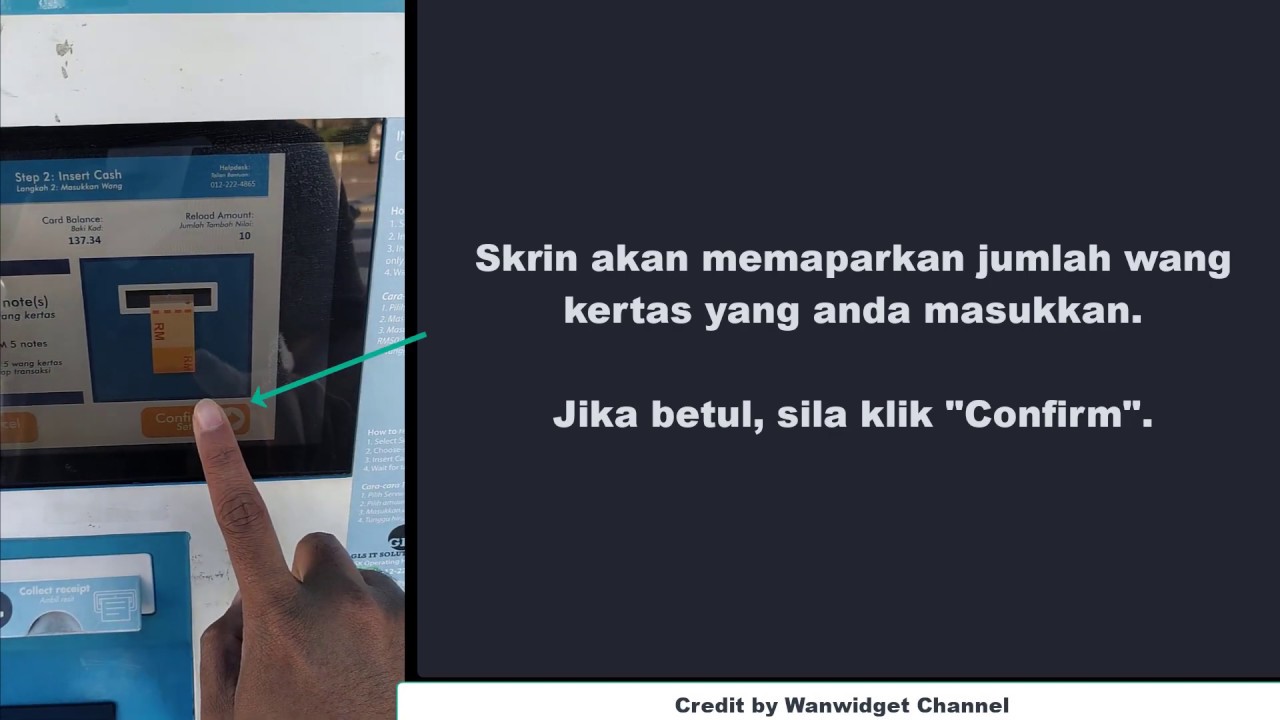 Cara Reload Kad Touch 'n Go Di Mesin Kiosk - YouTube