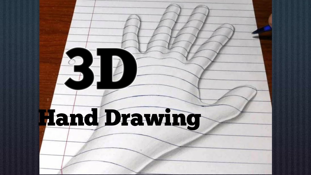 How to draw a 3D hand - YouTube