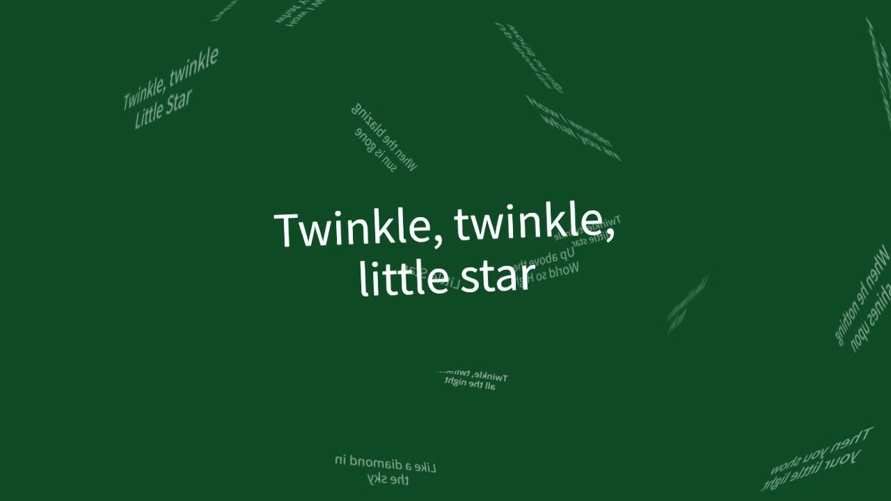 Twinkle Twinkle Little Star Green Screen Nursery Rhymes (Free to Use ...