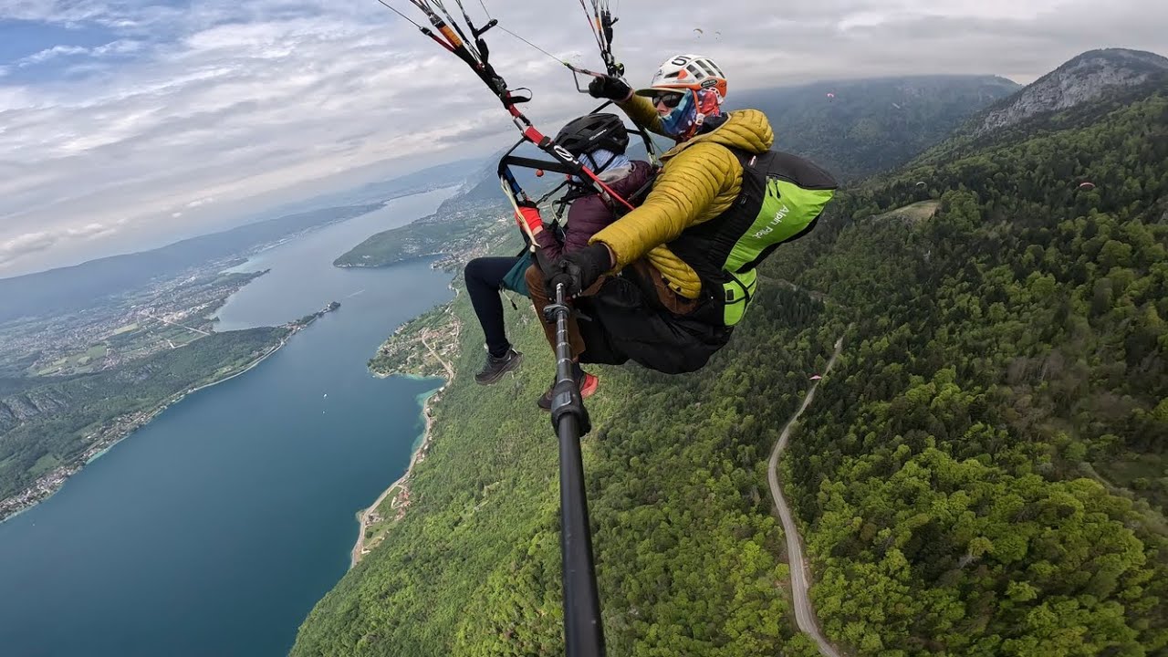 Tandem Paragliding Over Lake Annecy - YouTube