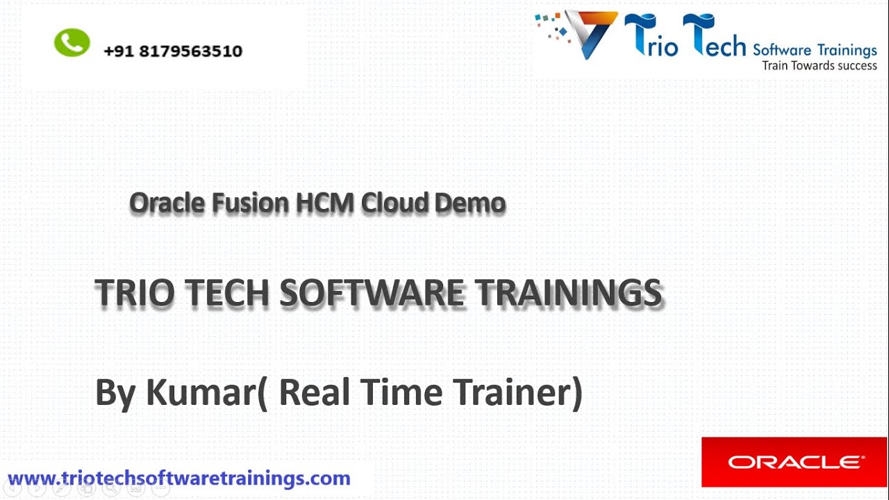Oracle Fusion HCM Techno Functional Demo Class - 2 | BY KUMAR ...