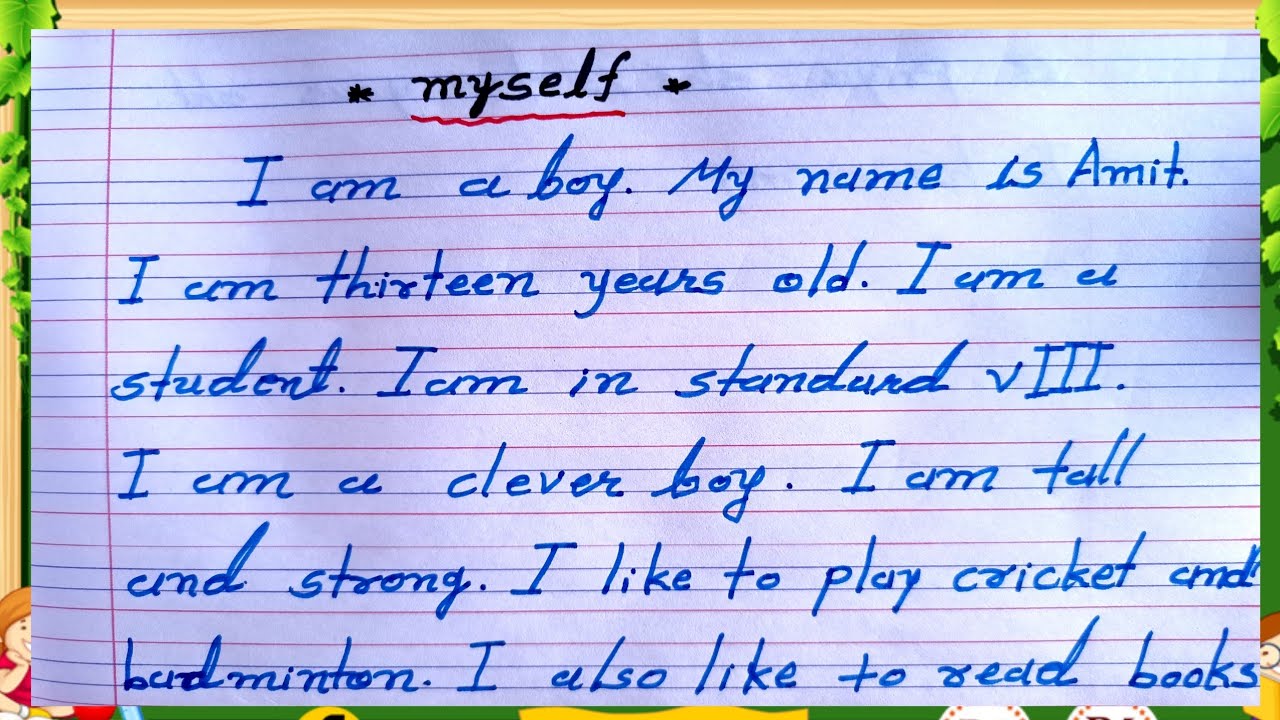 Myself Nibandh || English essay writing Myself most imp essay - YouTube