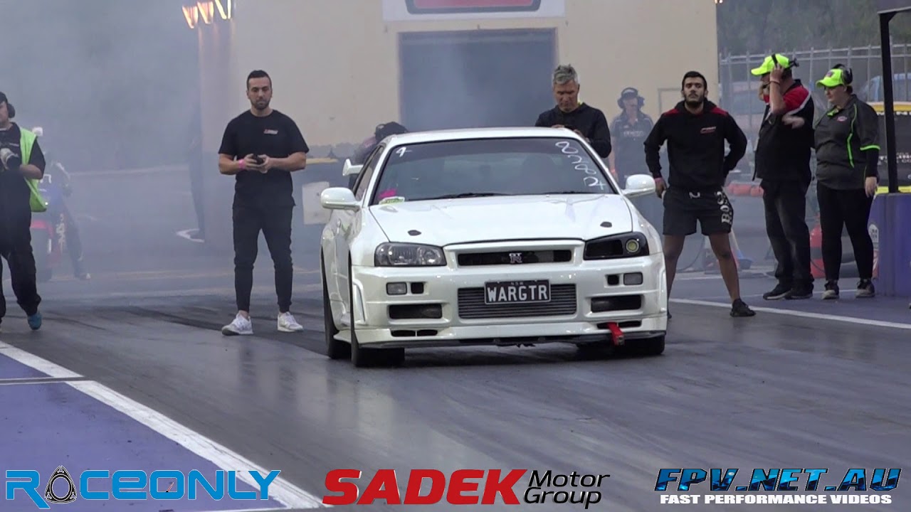 WARGTR CRD STREET RADIAL R34 GT-R SKYLINE 8.85 @ 165 MPH - YouTube