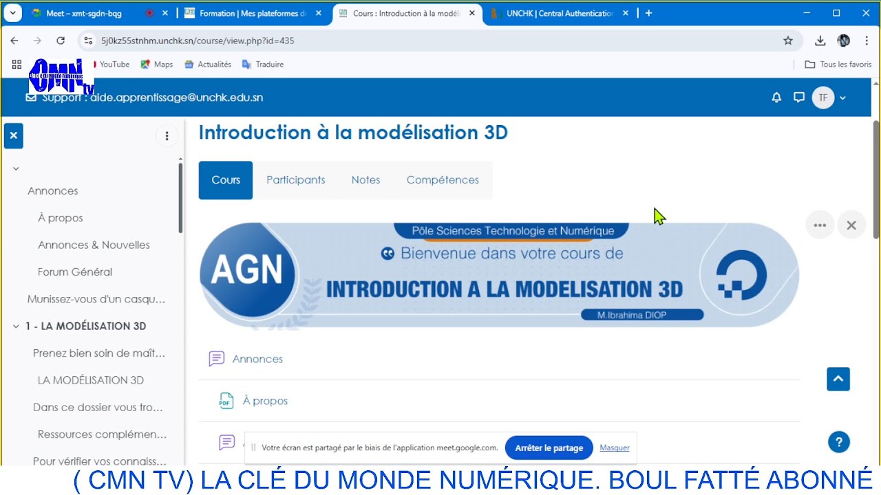 Explications de la plateforme de formation pour la P12 de l'UNCHK - YouTube
