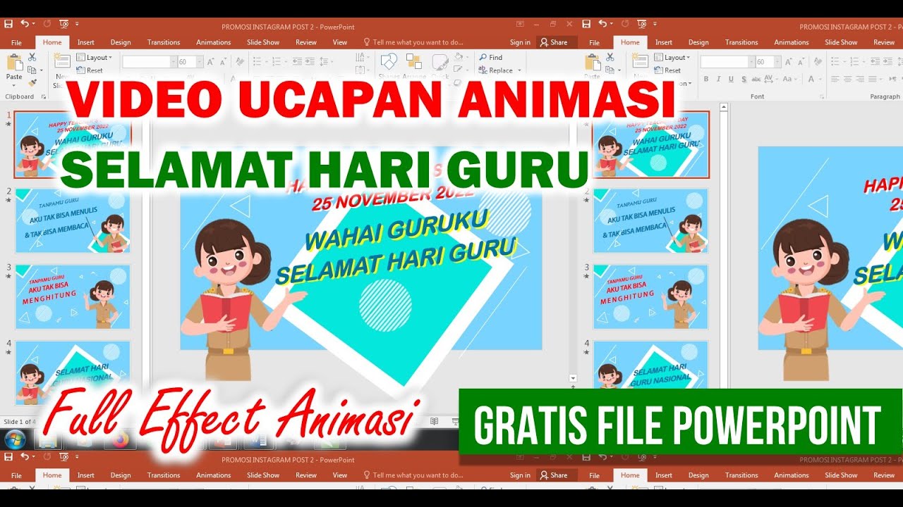 TEMPLATE POWERPOINT || VIDEO UCAPAN HARI GURU NASIONAL || LINK GOOGLE ...