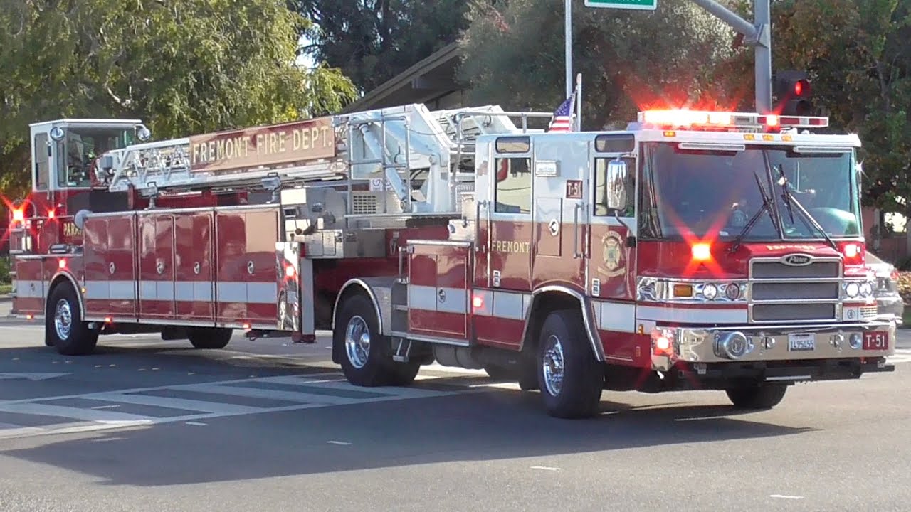 *FULL HOUSE RESPONSE* Fremont Fire Dept. Engine 51 Truck 51 Battalion 6 ...