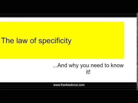 the law of specificity - YouTube