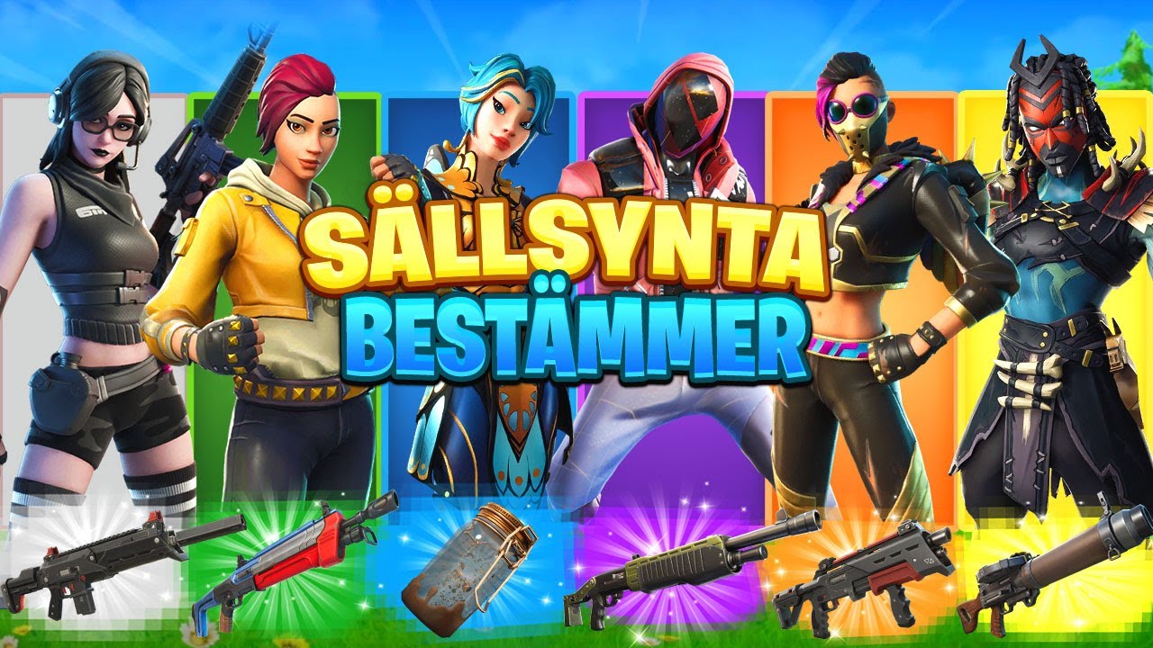 SKINS NI ALDRIG HAR SETT BESTÄMMER MINA VAPEN I FORTNITE - YouTube