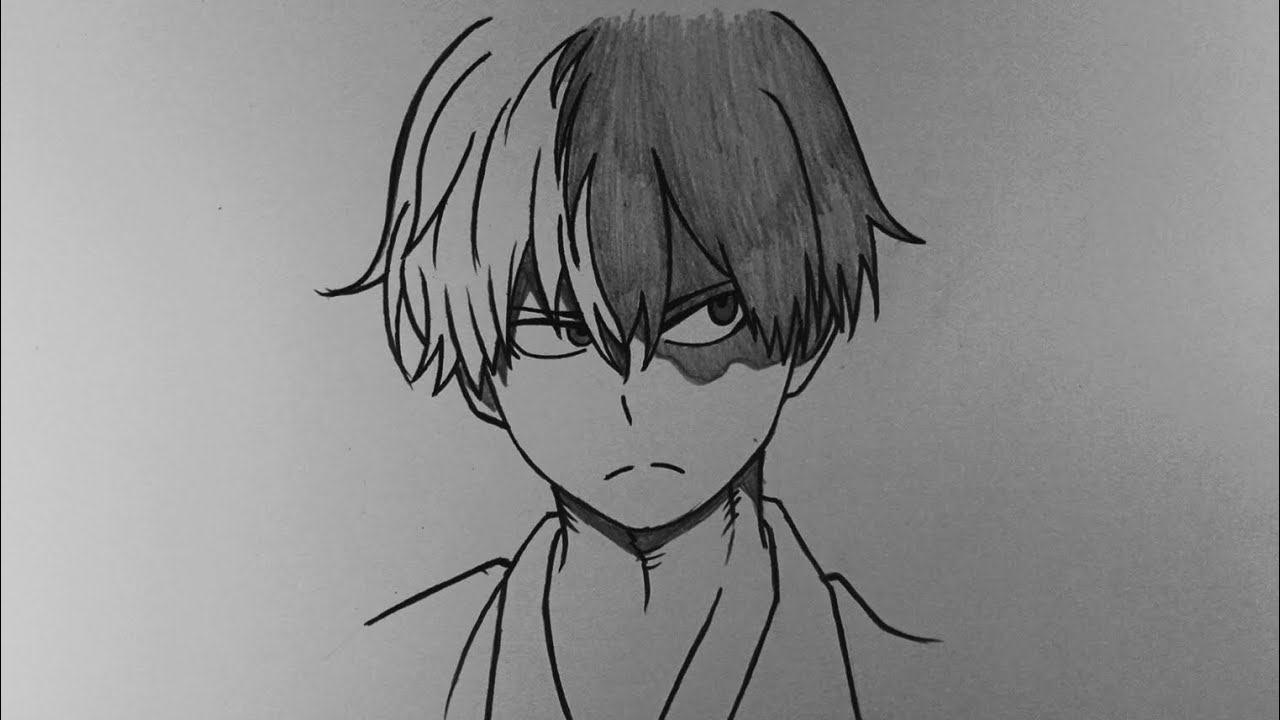 Easy anime drawing || How to draw anime TODOROKI easy step-by-step ...