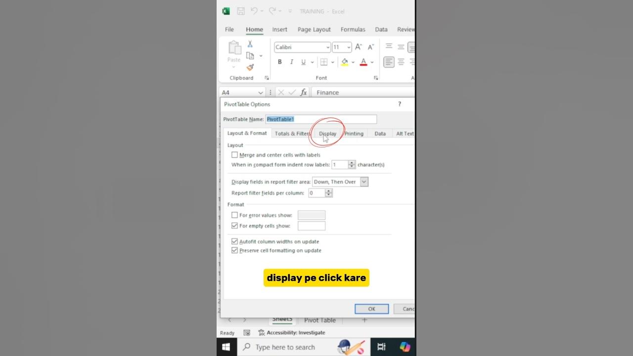 Part -2 Excel Pivot Table – Pivot Table Option Setting | Excel Trips &Tricks | Shortcut Keys ...