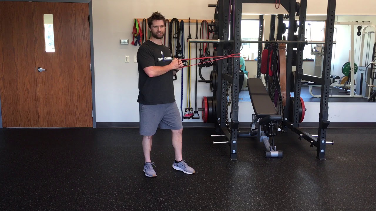 Split Stance Pallof Press - YouTube