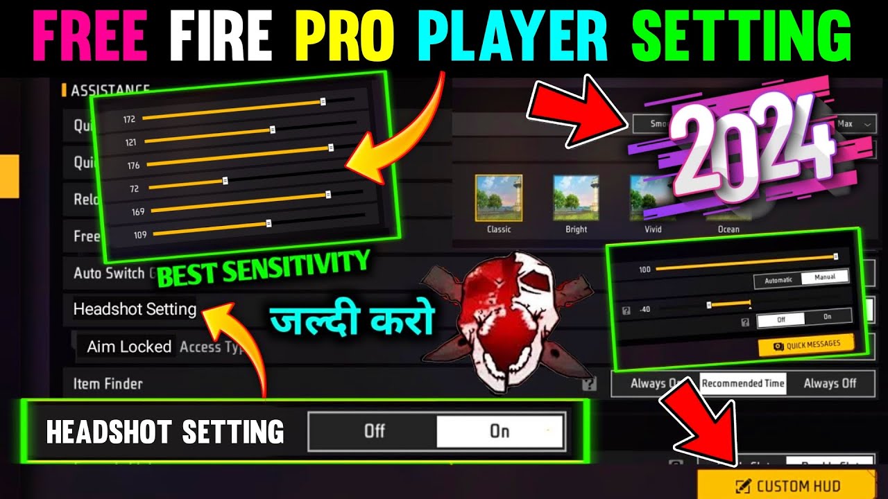 Free Fire New Control Setting After Update |Pro Player Setting Free Fire| Headshot setting free ...