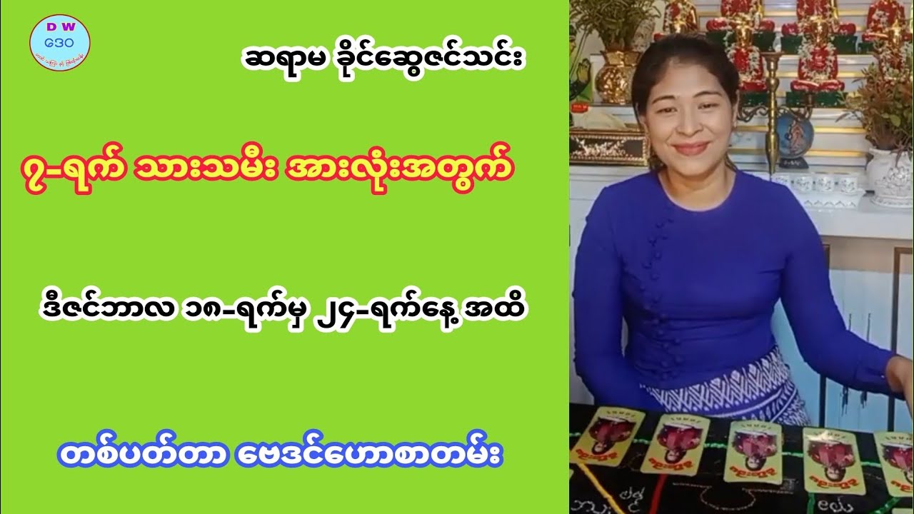 ၁၂ လပိုင်း ၂၄ ရက်အထိ တစ်ပတ်တာဟောစာတမ်း ဗေဒင်2022 မင်းသိင်္ခ
