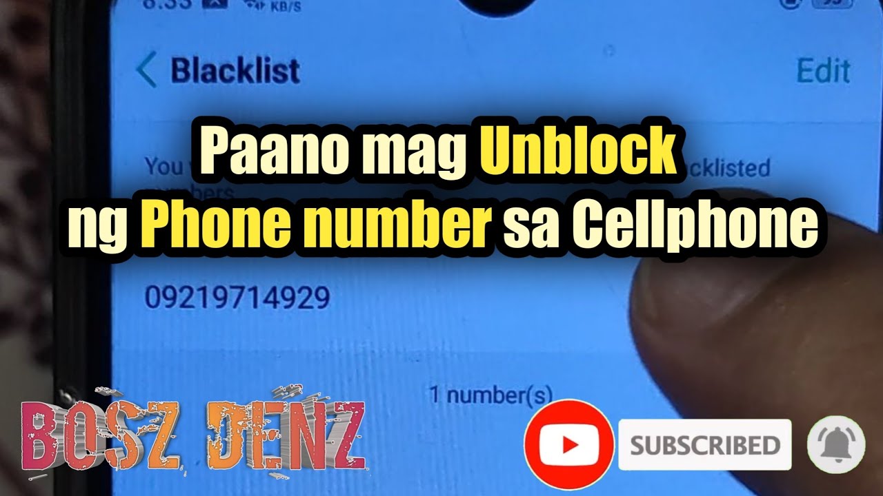 Paano mag unblock ng Phone number sa cellphone @BoszDenz - YouTube
