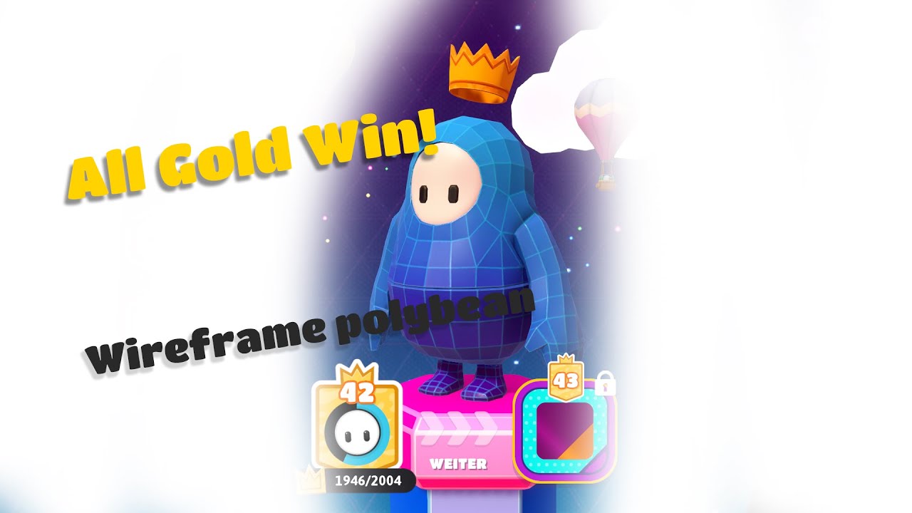 Fall Guys Golden Win: Wireframe Polybean - YouTube