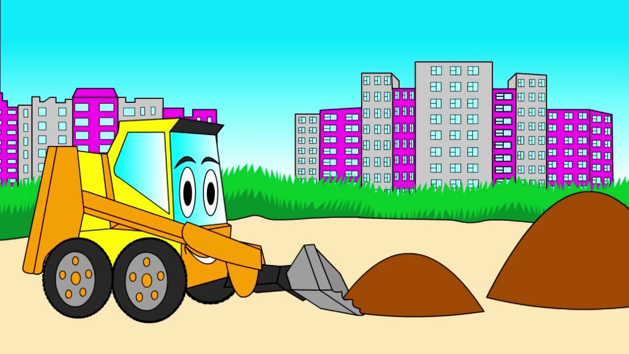 Cartoon about a skid loader. Coloring book. Let’s color a skid loader ...