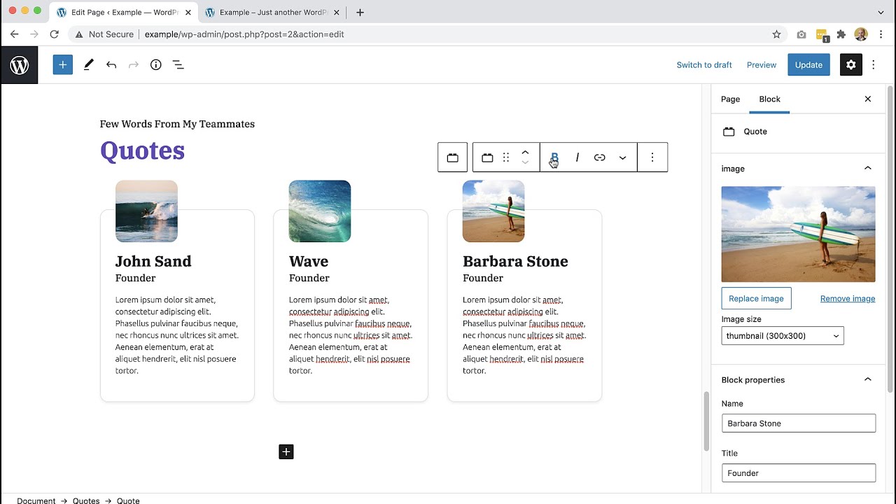 6. The Quotes Block - Simple full site editing with WordPress Blocks ...