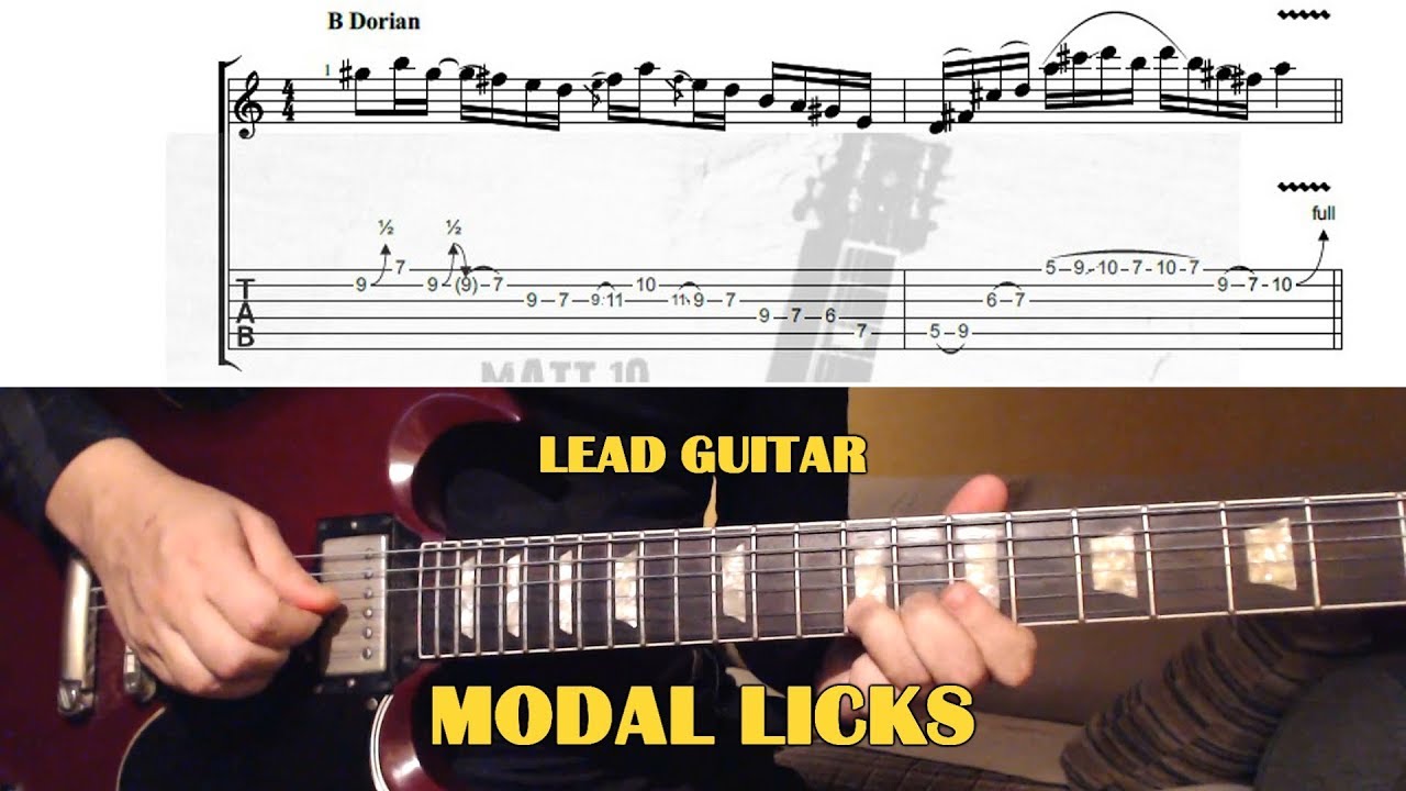 Modal Licks GUITAR LESSON with TAB - 3 LICKS (Dorian, Ionian, Lydian ...