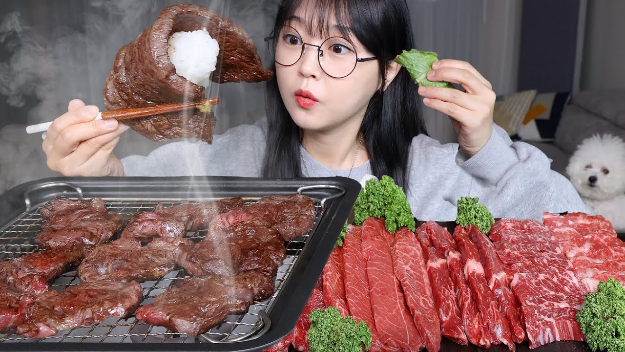 육즙좔좔 입에서 녹는 한우 소고기 먹방🥩KOREAN BBQ! GRILLED BEEF MUKBANG ASMR - YouTube