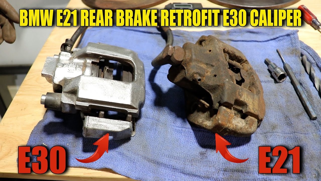 BMW E21 Rear Disc Brake Retrofit / Upgrade to E30 Caliper *DIY* - YouTube