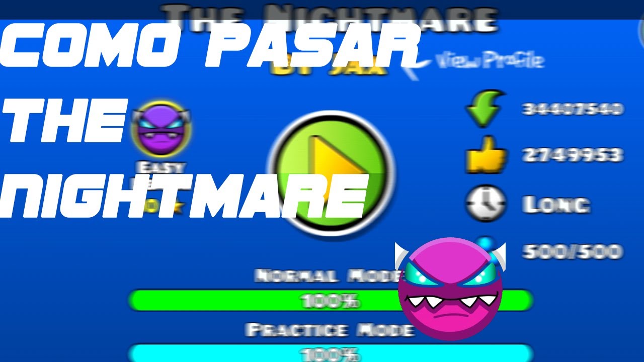como pasar the nightmare geometry dash - YouTube